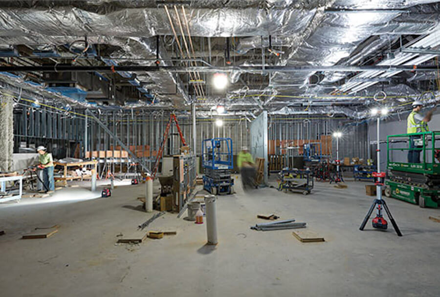 LED vs Halogen Lighting on a Job site